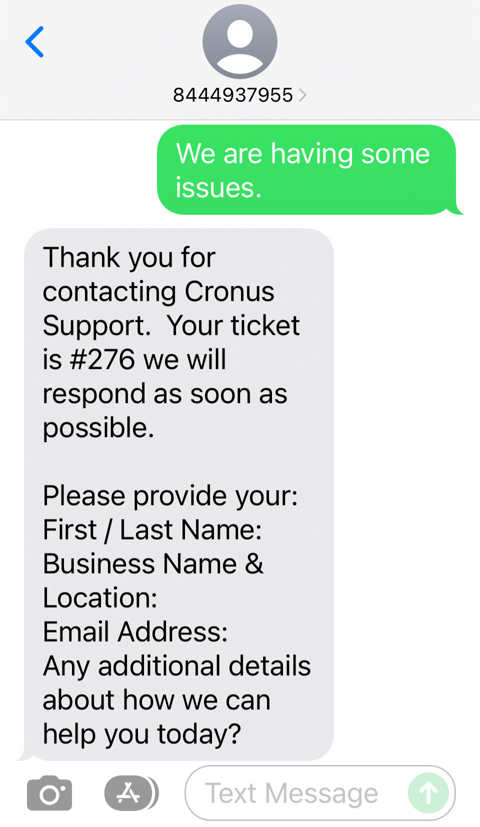 How to use Text Message Support – Cronus - Support Center