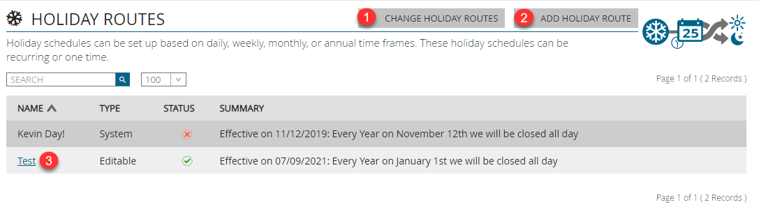 Holiday Routing – Cronus - Support Center